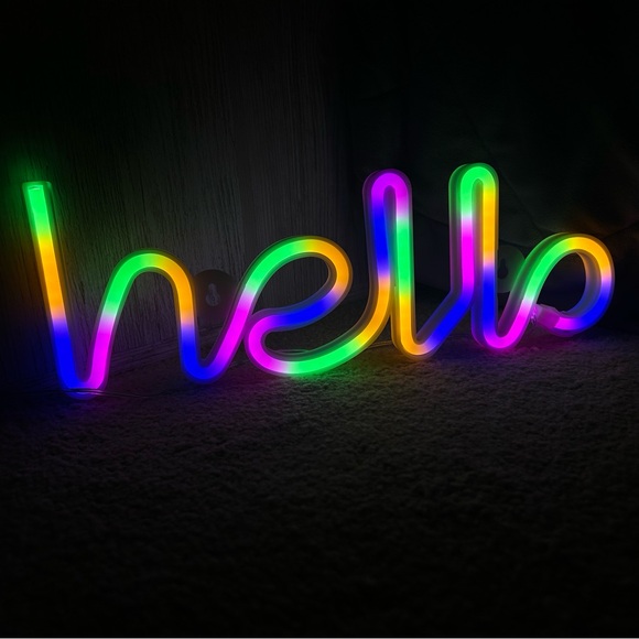 Party Supplies | Neon Sign Hello Rainbow Live Show Neon Light Sign Usb ...
